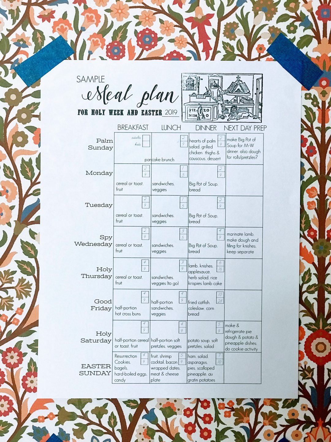 Holy Week Meal and Activity Planner - Catholic All Year