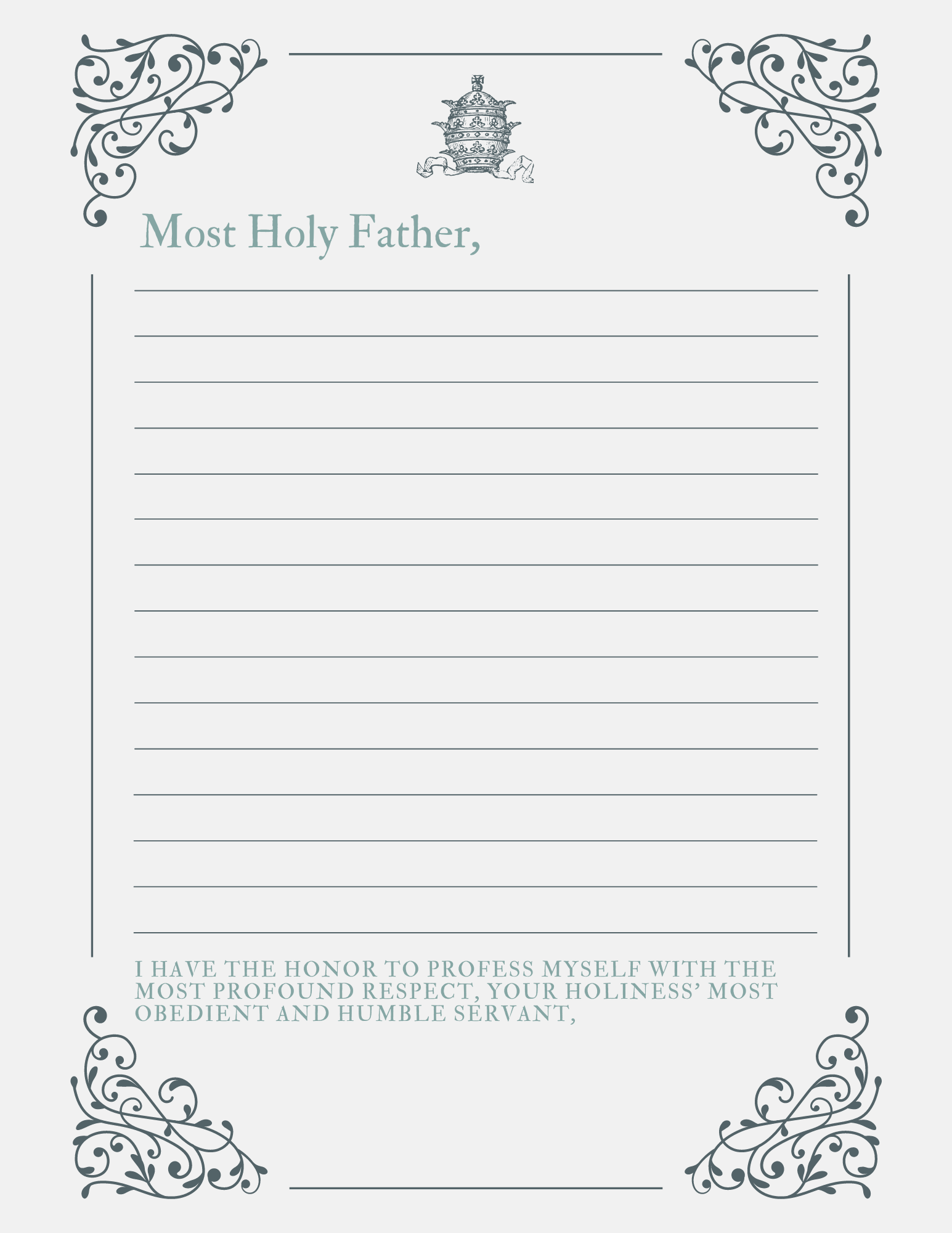 Writing a Letter to the Pope for the Feast of The Chair of Saint Peter ...